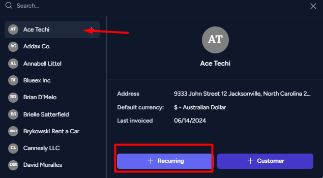 How to create recurring invoice profiles?