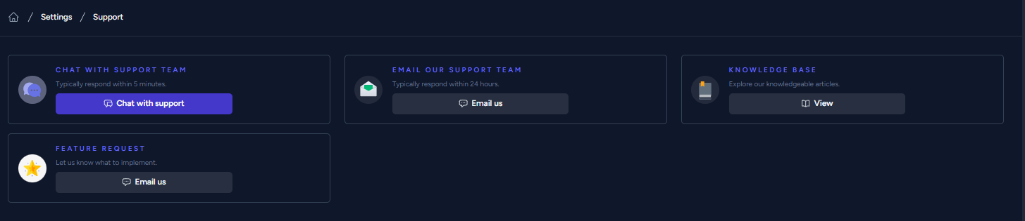 How to connect with support?